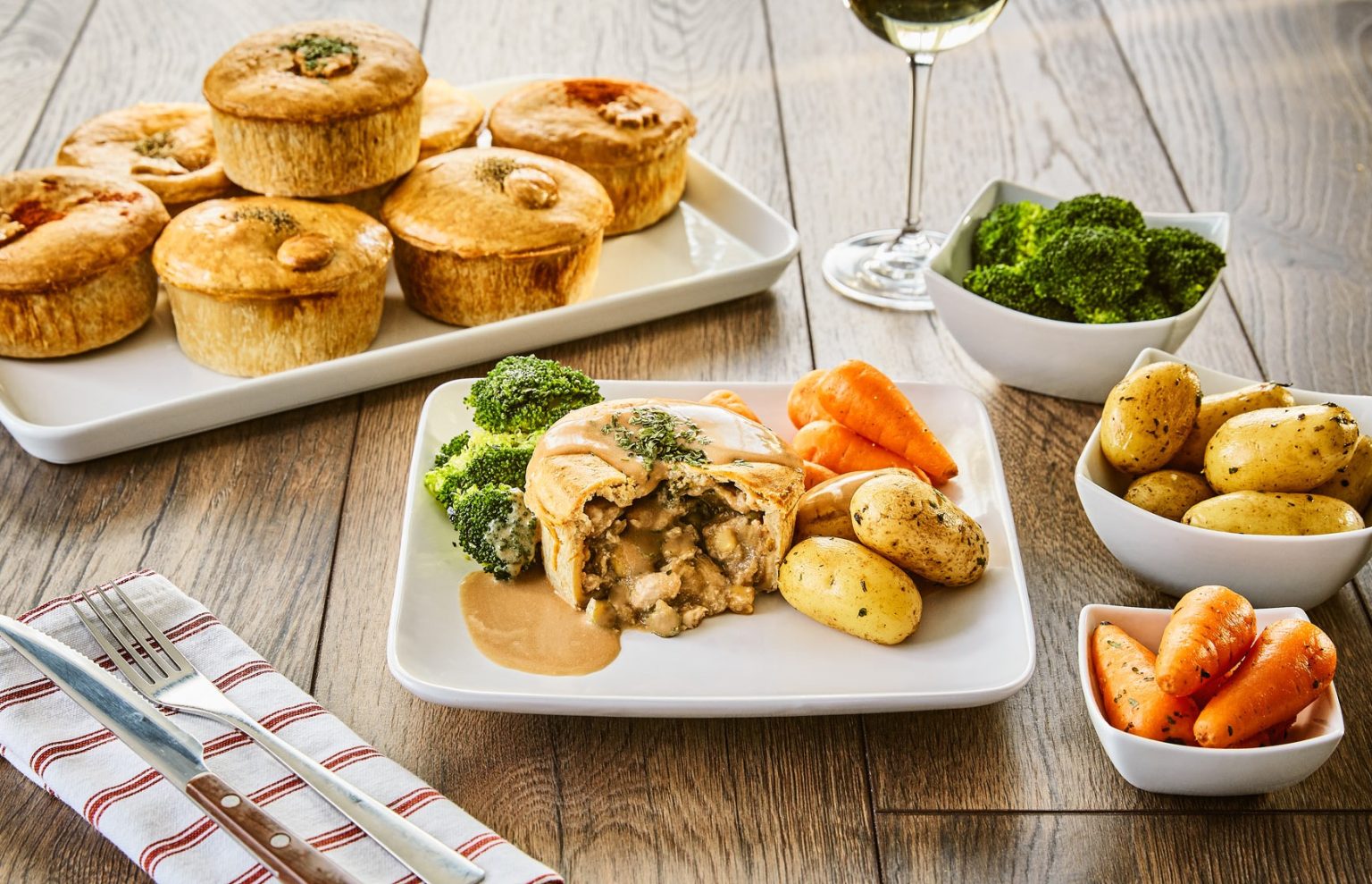 New 6 Piece Artisan Chicken & Turkey Pies Collection. Toppings Pies